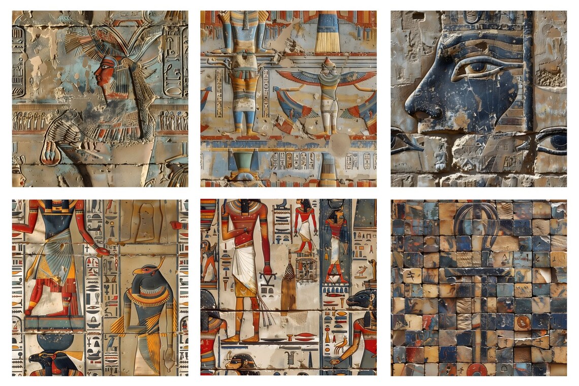 Ancient Egypt Digital Paper, Seamless Ancient Egypt Printable Textures ...