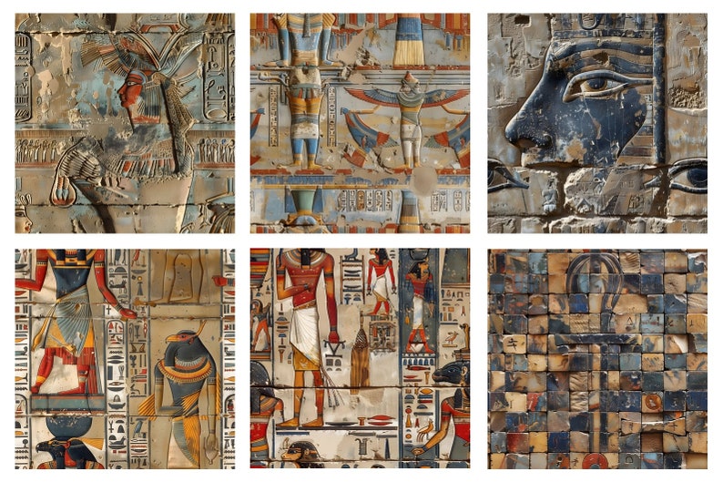 Ancient Egypt Digital Paper, Seamless Ancient Egypt Printable Textures ...