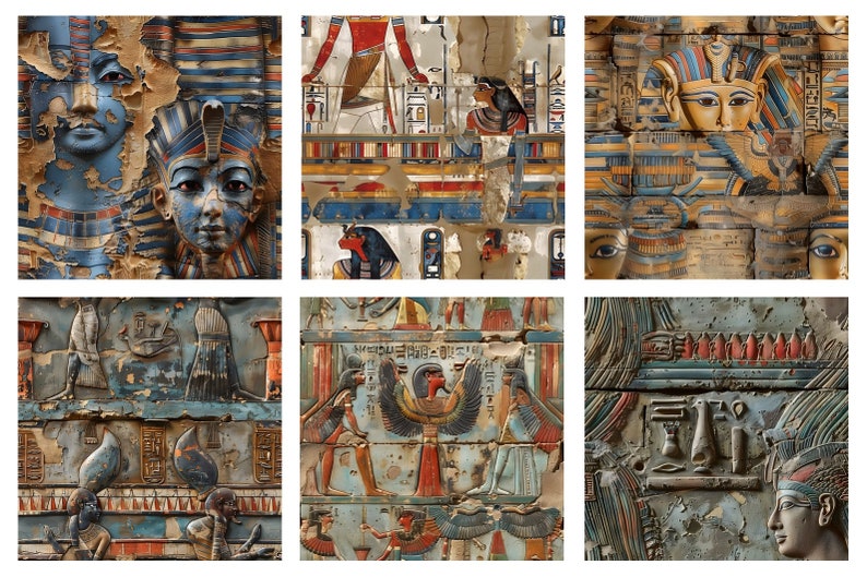 Ancient Egypt Digital Paper, Seamless Ancient Egypt Printable Textures ...