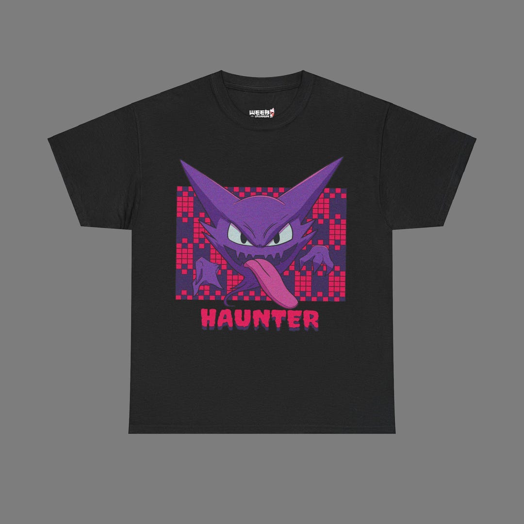 Retro Haunter Graphic Tee Pixel Art Ghost Pokémon Shirt - Etsy