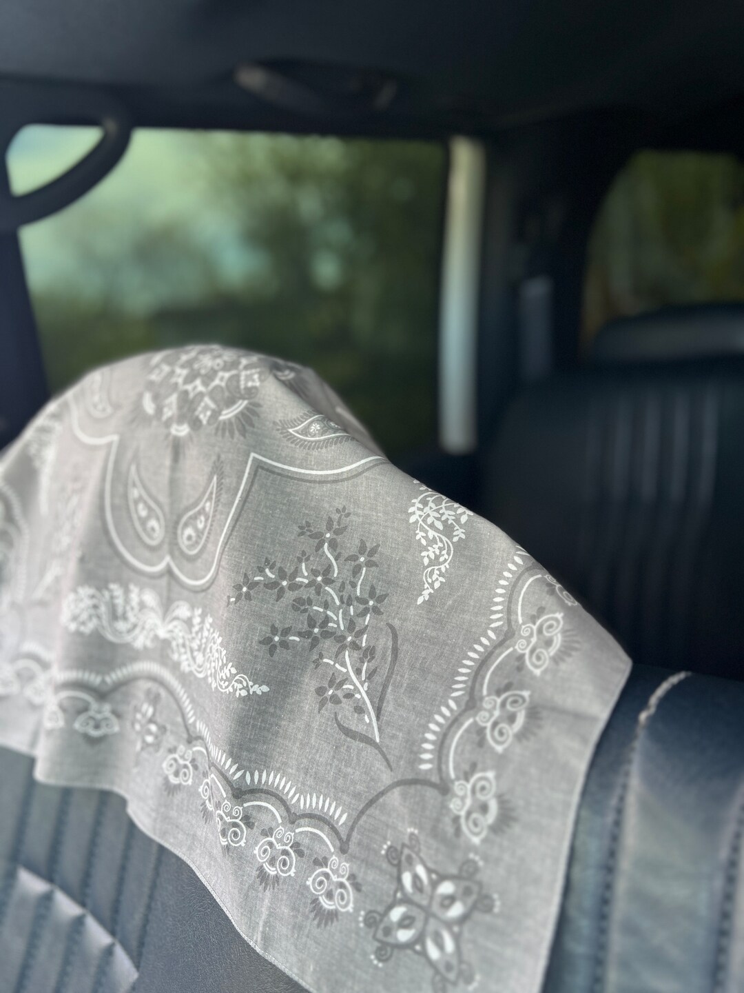 Floral Grey Paisley Bandanna, Hav-a-hank, 27x27, Made in USA, Great for ...