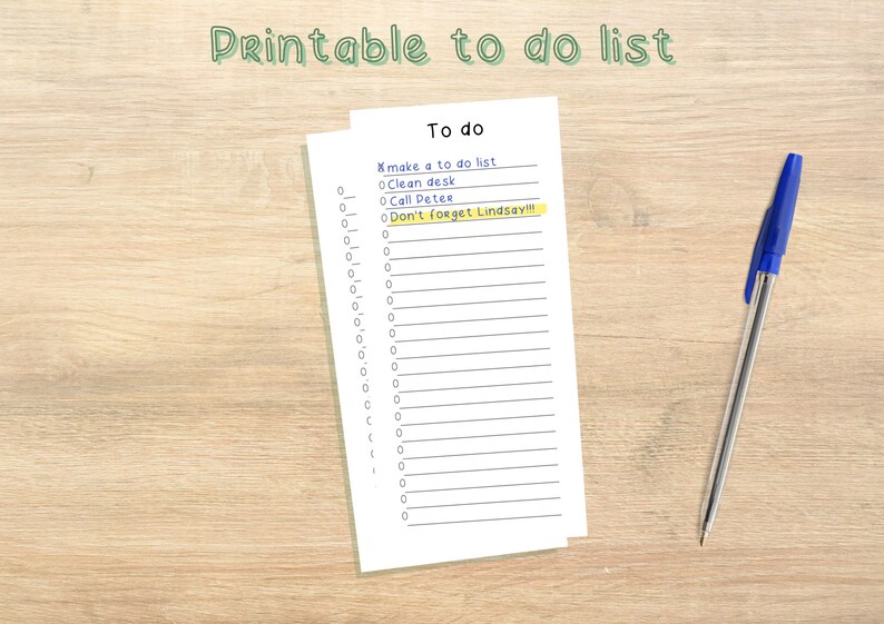 Printable to Do List Checklist Digital Download Instant Download Plain ...