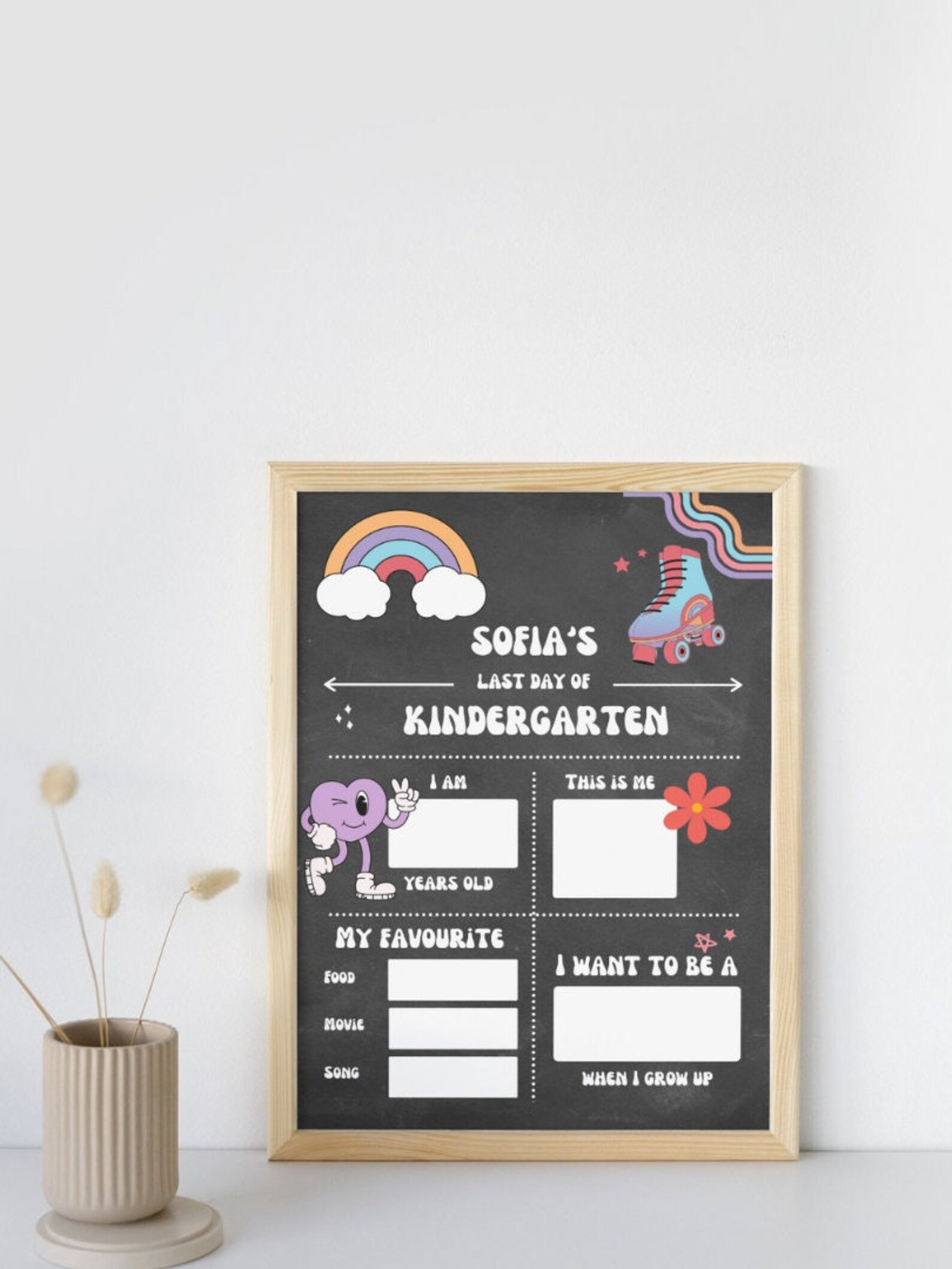Last Day of School Sign Template, Editable Retro Design, Canva Friendly ...