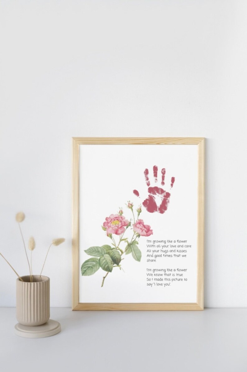 Mother’s Day Flower Photo, Mother’s Day Handprint Photo Print Out ...