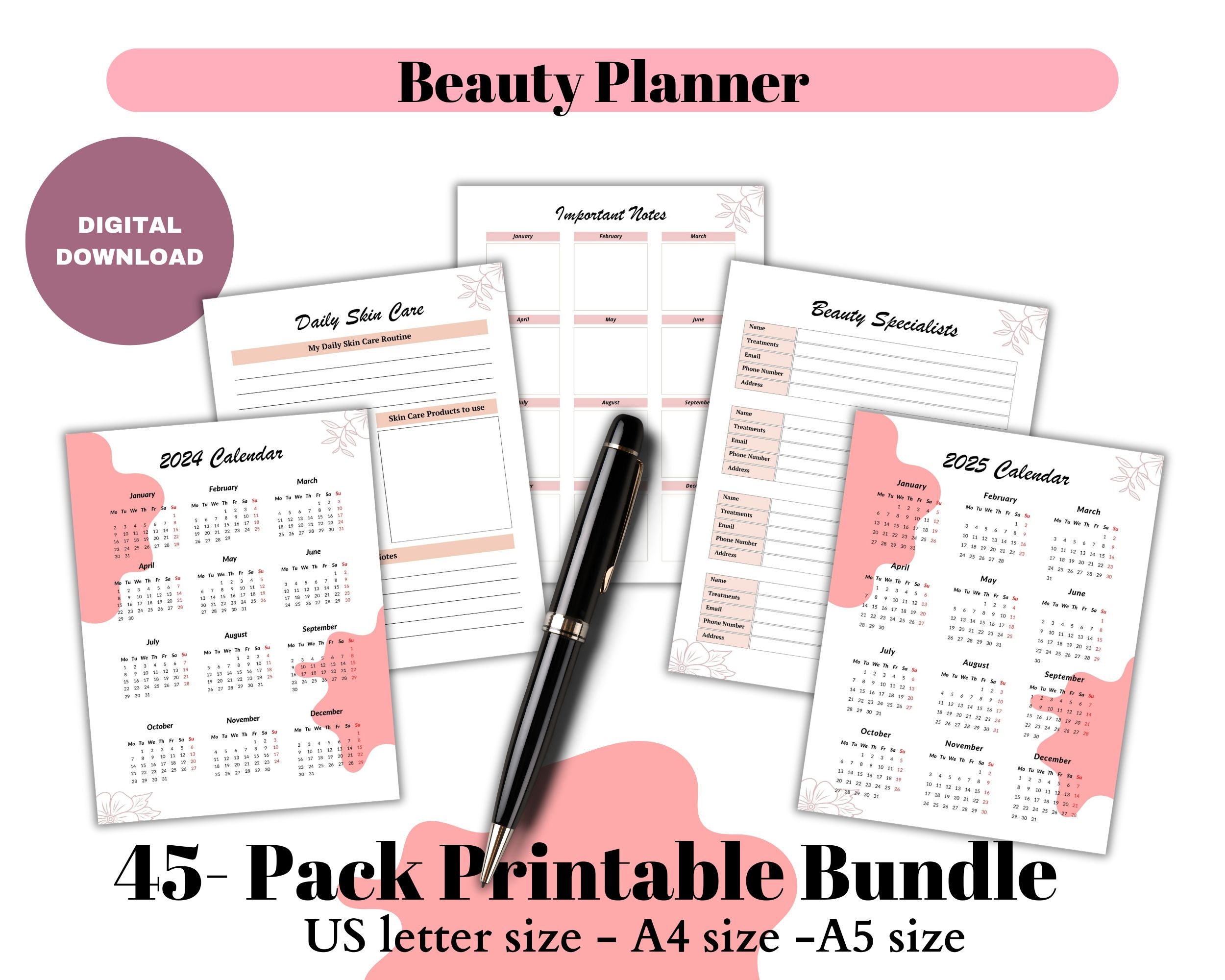 Beauty Planner Skin Care Routine Hair Care Beauty Organizer Journal ...