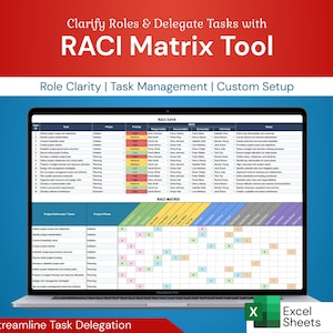 RACI Matrix Template Project Management & Task Delegation Excel Tool ...