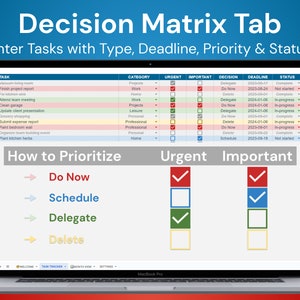 Decision Matrix Tool | Task Management & Prioritization | Google Sheets ...