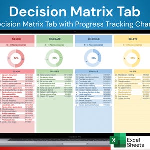 Decision Matrix Tool | Priority Tracker & Task Organizer | Excel ...