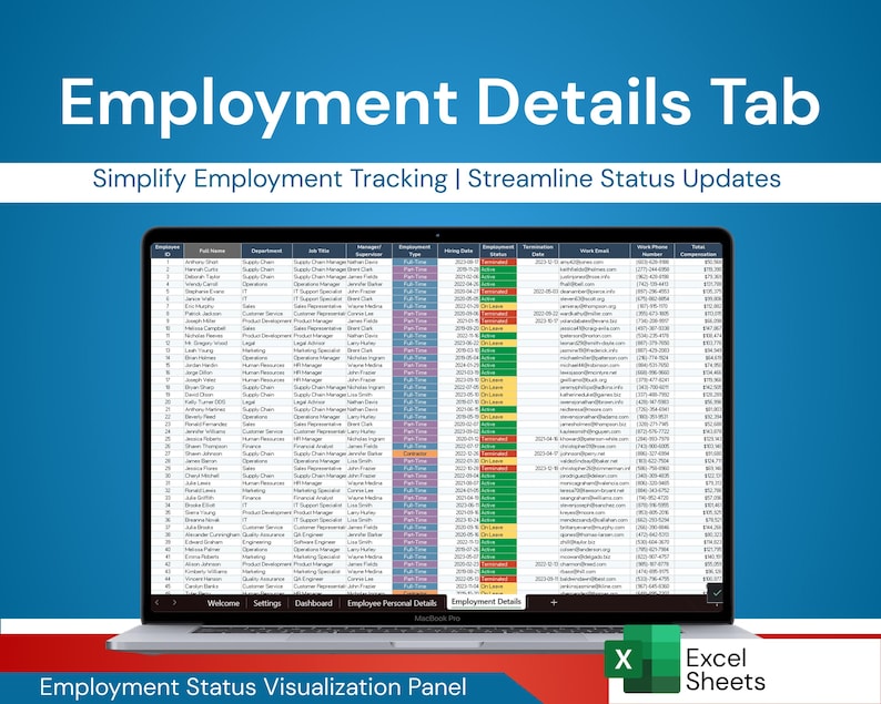 Employee Data Management System | Employee Database | Excel Tool - Etsy