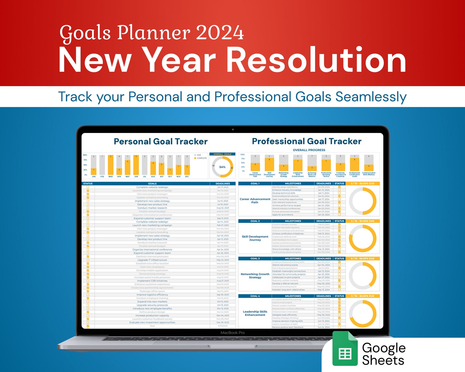 New Year Goals Planner | 2024 Revolution Template | Personal and ...
