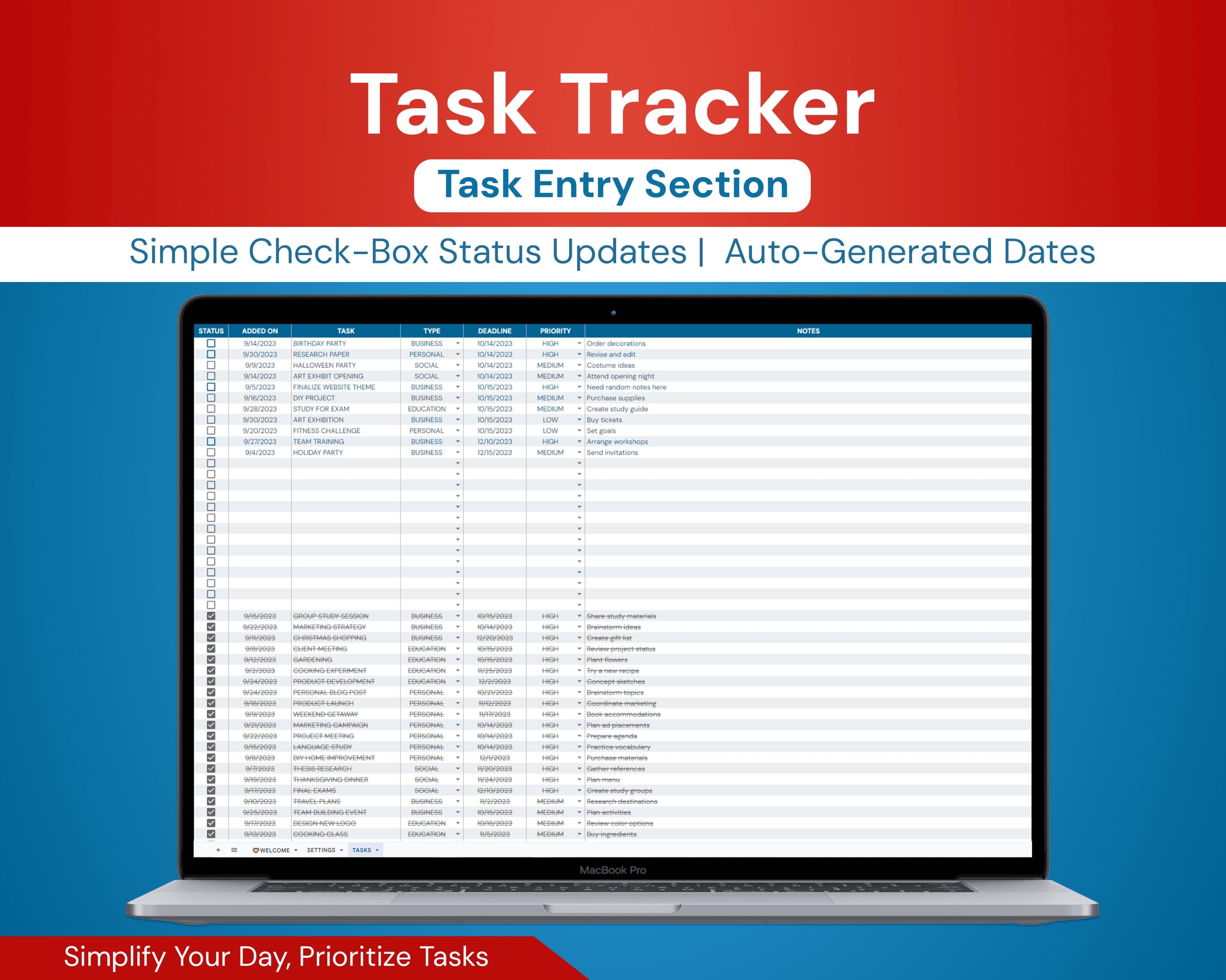Daily Workflow Optimizer 4in1 Pack | Job Status Trackers | Excel ...