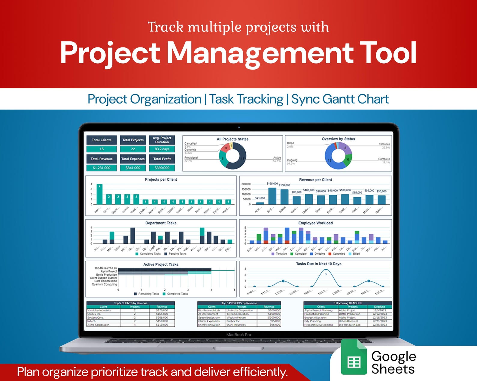 Project Management Tool | Project Gantt Chart | Lean Six Sigma | Google Sheets - Etsy