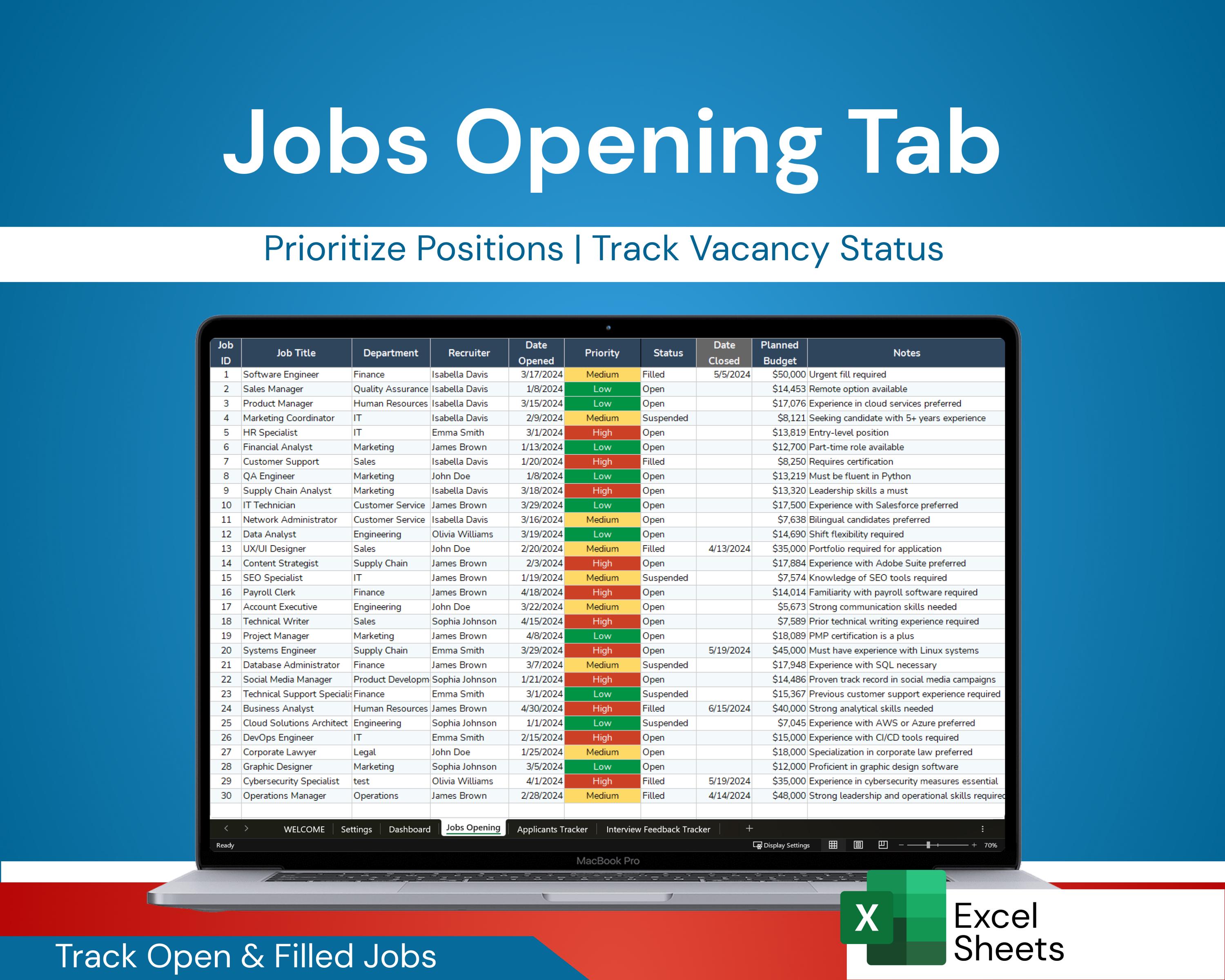 Recruitment Tracker | Streamline Hiring Decisions | Excel Template - Etsy