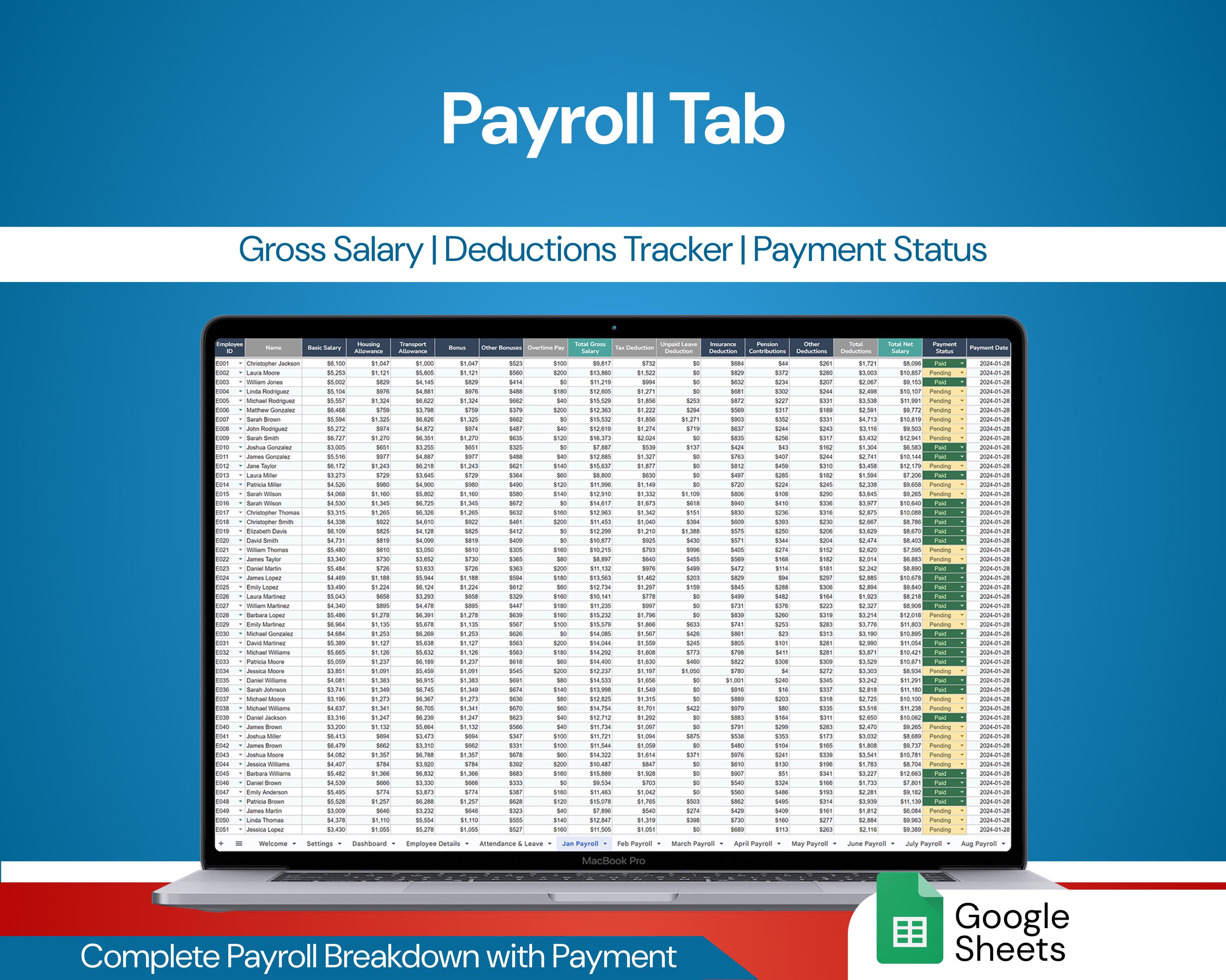 Employee Payroll Tracker | Salaries Calculator & Payments Management ...