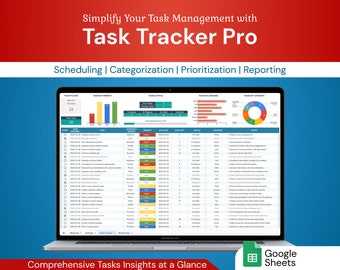 Task Tracker Pro: Task Priority and Progress Tracking | Google Sheets Version - Etsy