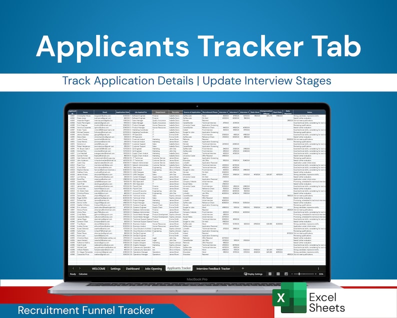 Recruitment Tracker | Streamline Hiring Decisions | Excel Template - Etsy
