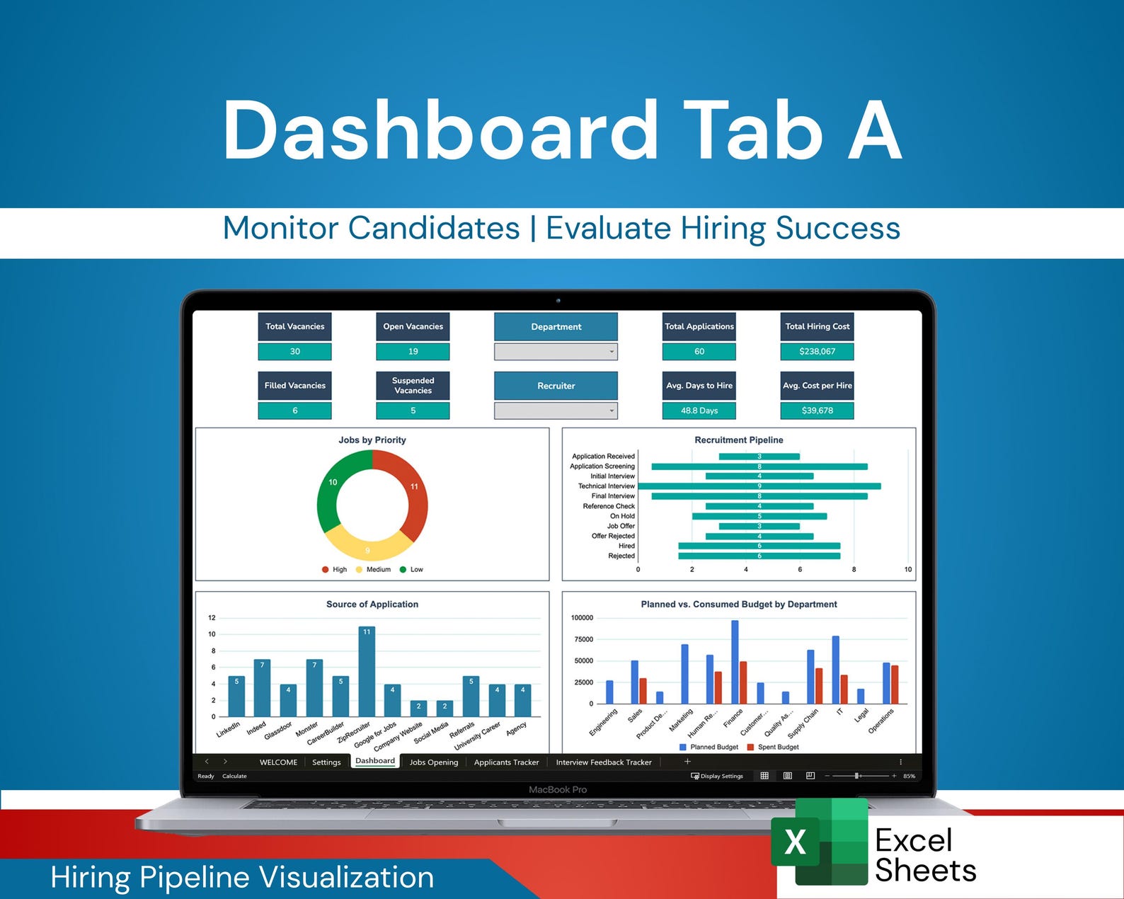 Recruitment Tracker | Streamline Hiring Decisions | Excel Template - Etsy