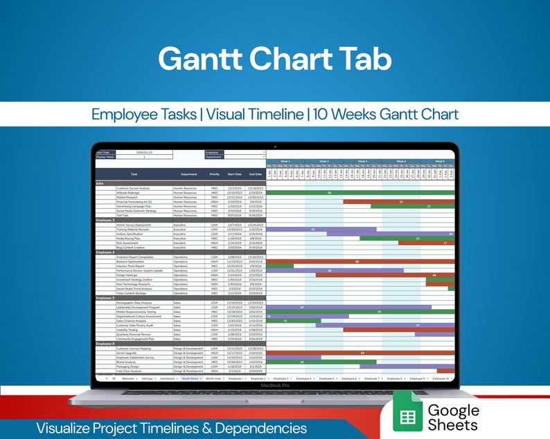 Team Management System | Departmental Task Tracker | Google Sheets - Etsy