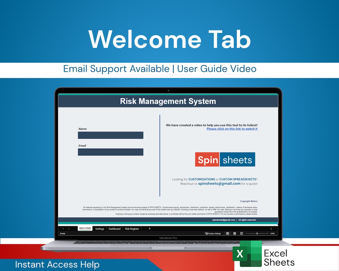 Risk Management | KPI Dashboard & Decision Matrix | Excel Template - Etsy