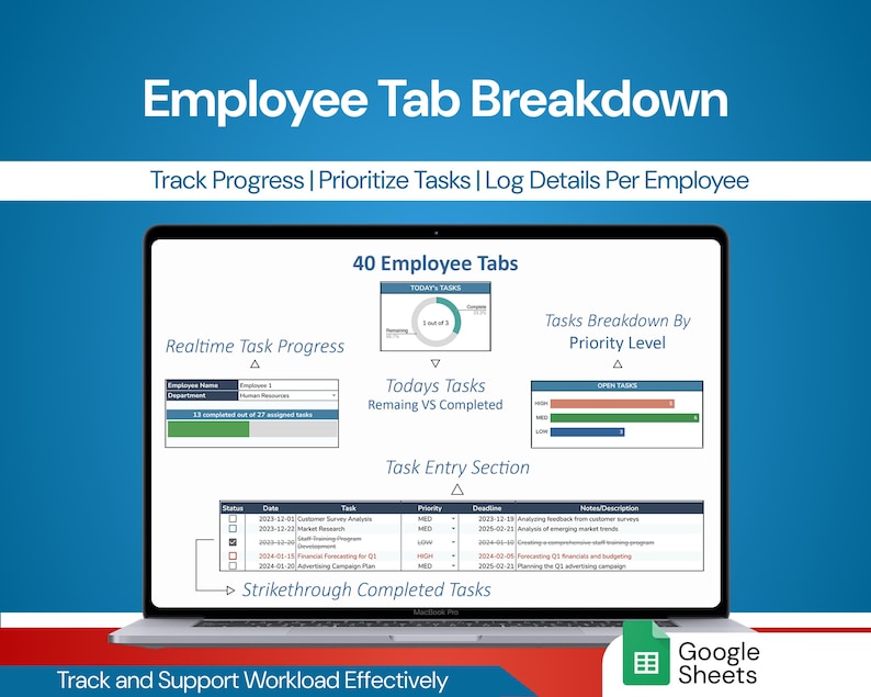 Team Management System | Departmental Task Tracker | Google Sheets - Etsy