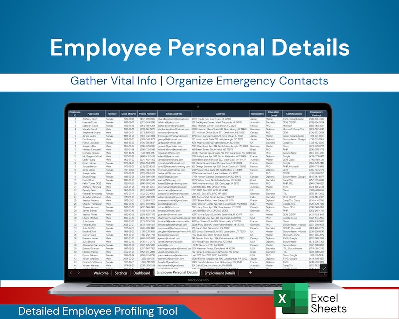 Employee Data Management System | Employee Database | Excel Tool - Etsy