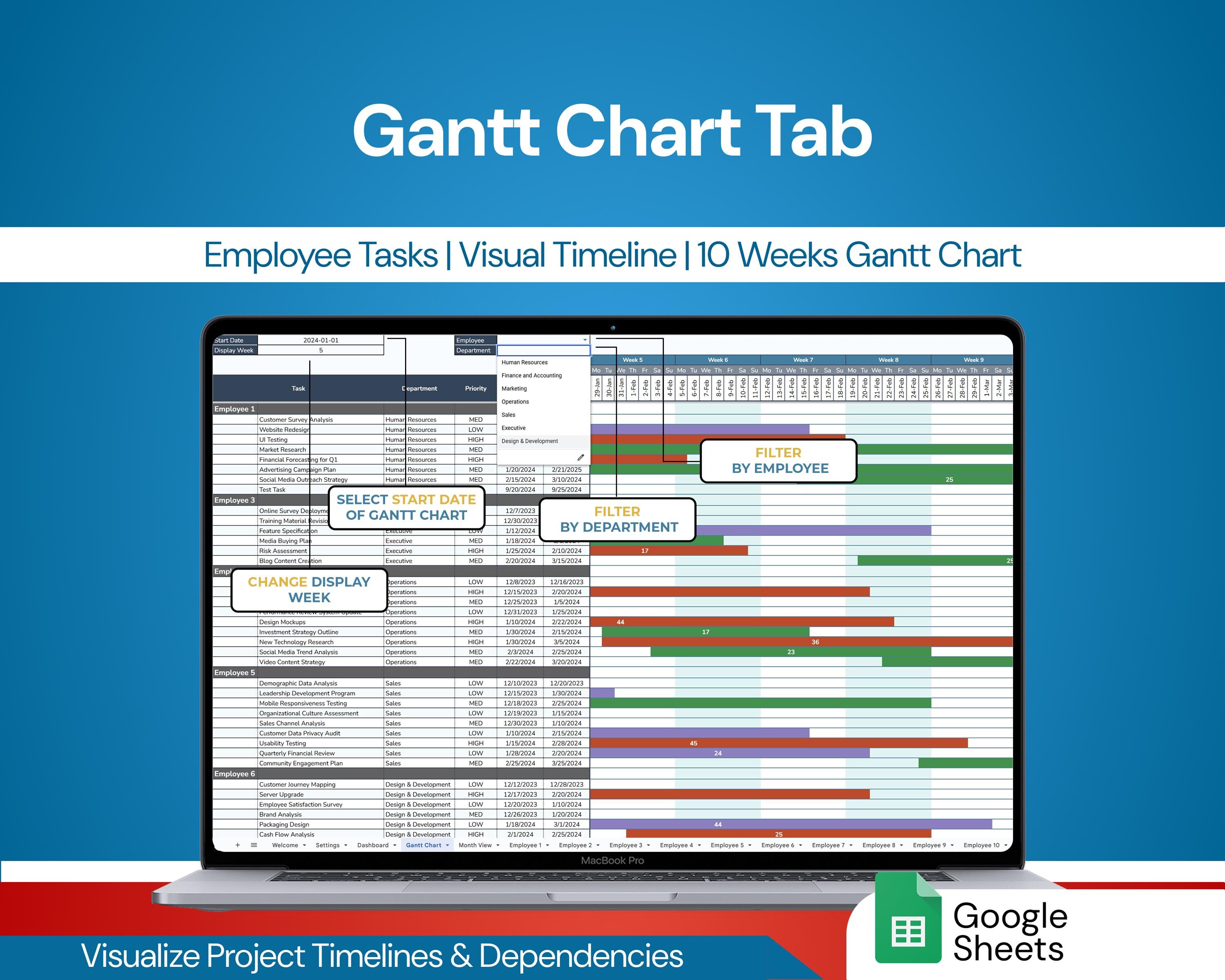 Team Management System | Departmental Task Tracker | Google Sheets - Etsy