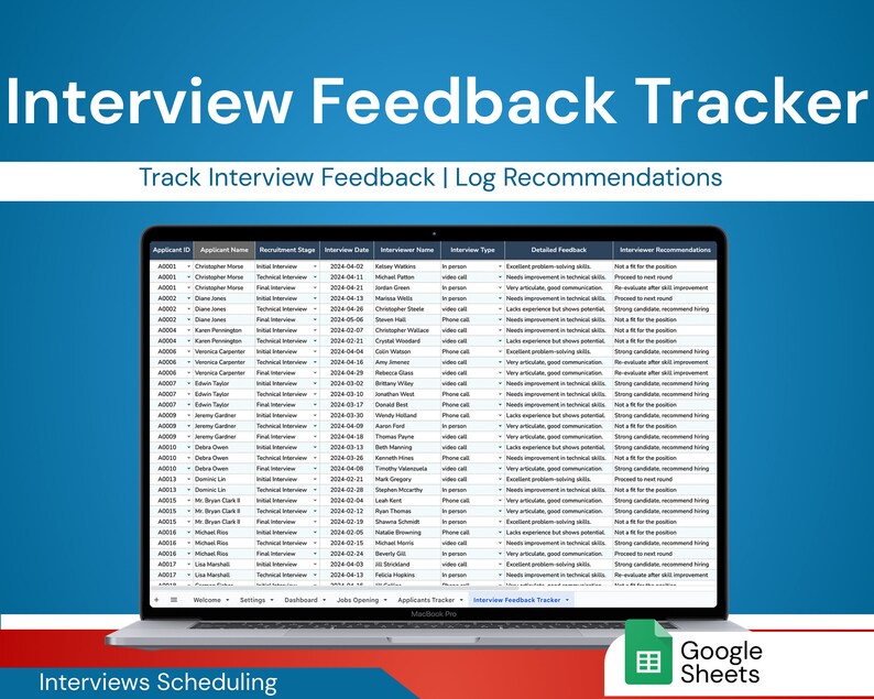 Recruitment Tracker | HR Tool | Google Sheets Template - Etsy