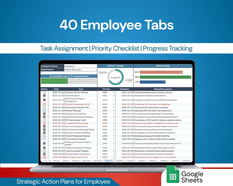 Team Management System | Departmental Task Tracker | Google Sheets - Etsy