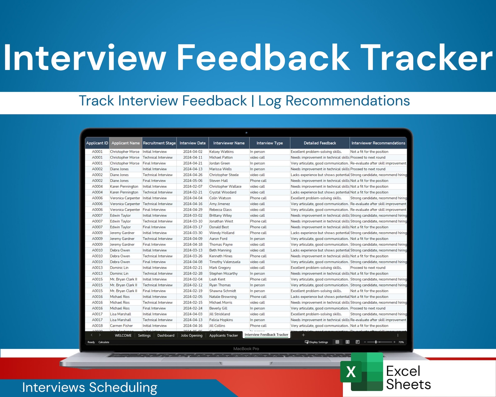 Recruitment Tracker | Streamline Hiring Decisions | Excel Template - Etsy