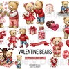 Cute Teddy Bear Couple Clipart PNG Sublimation Bundle, Valentine ...
