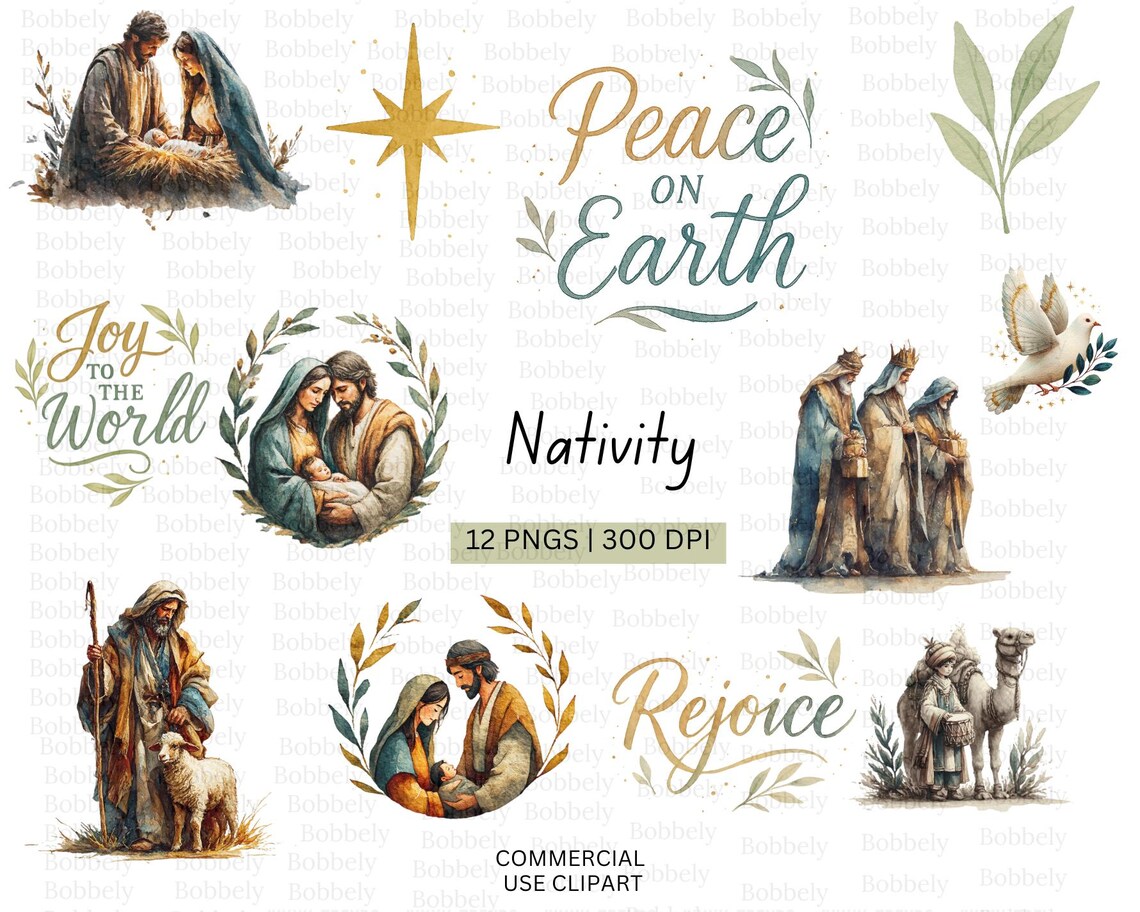 Nativity Scene Clipart | Holy Family, Christian Christmas | Printable ...