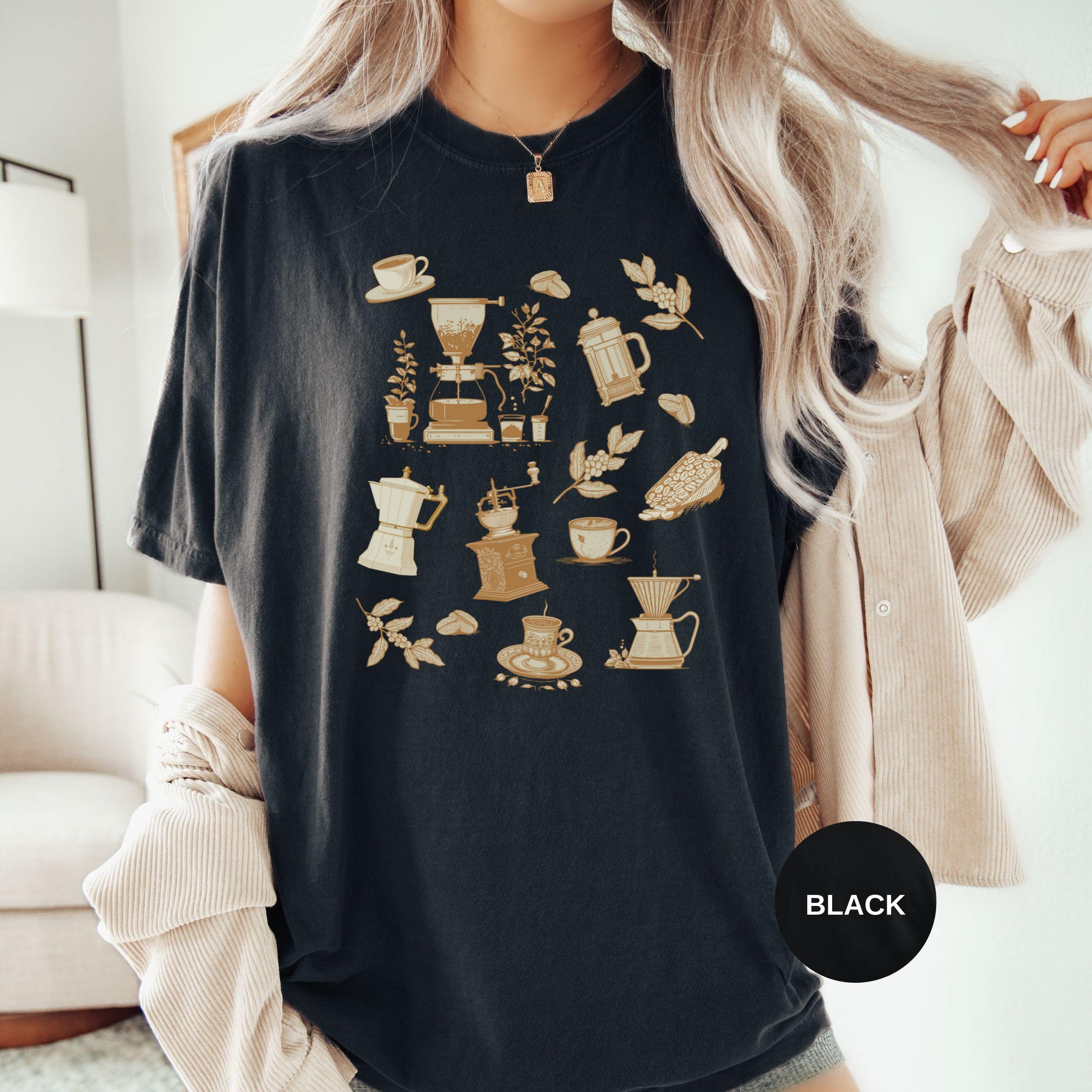 Vintage Coffee Graphic Shirt Comfort Colors®oversized Tshirt for Women ...