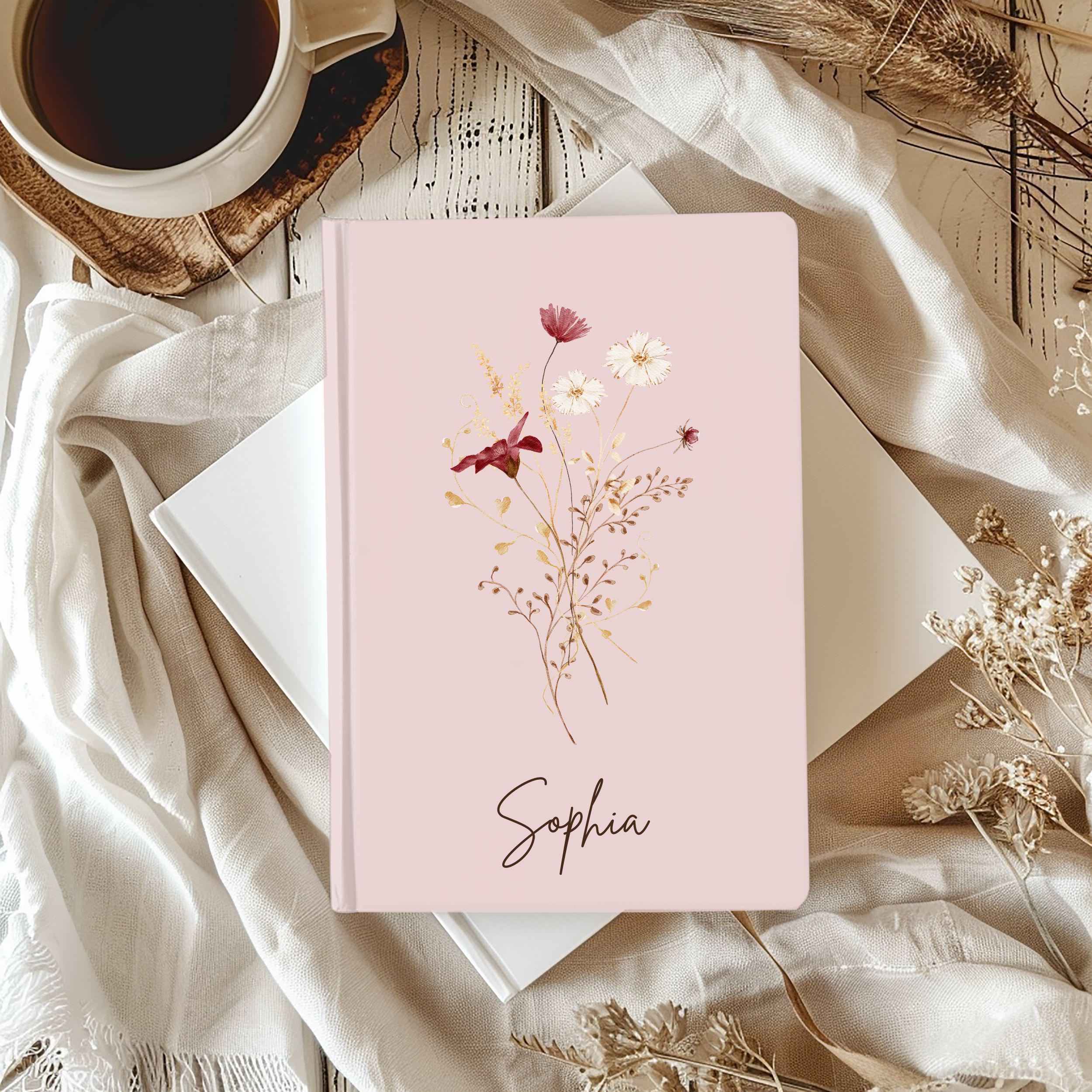 Wildflower Personalized Journal, Custom Hardcover Notebook for Women ...