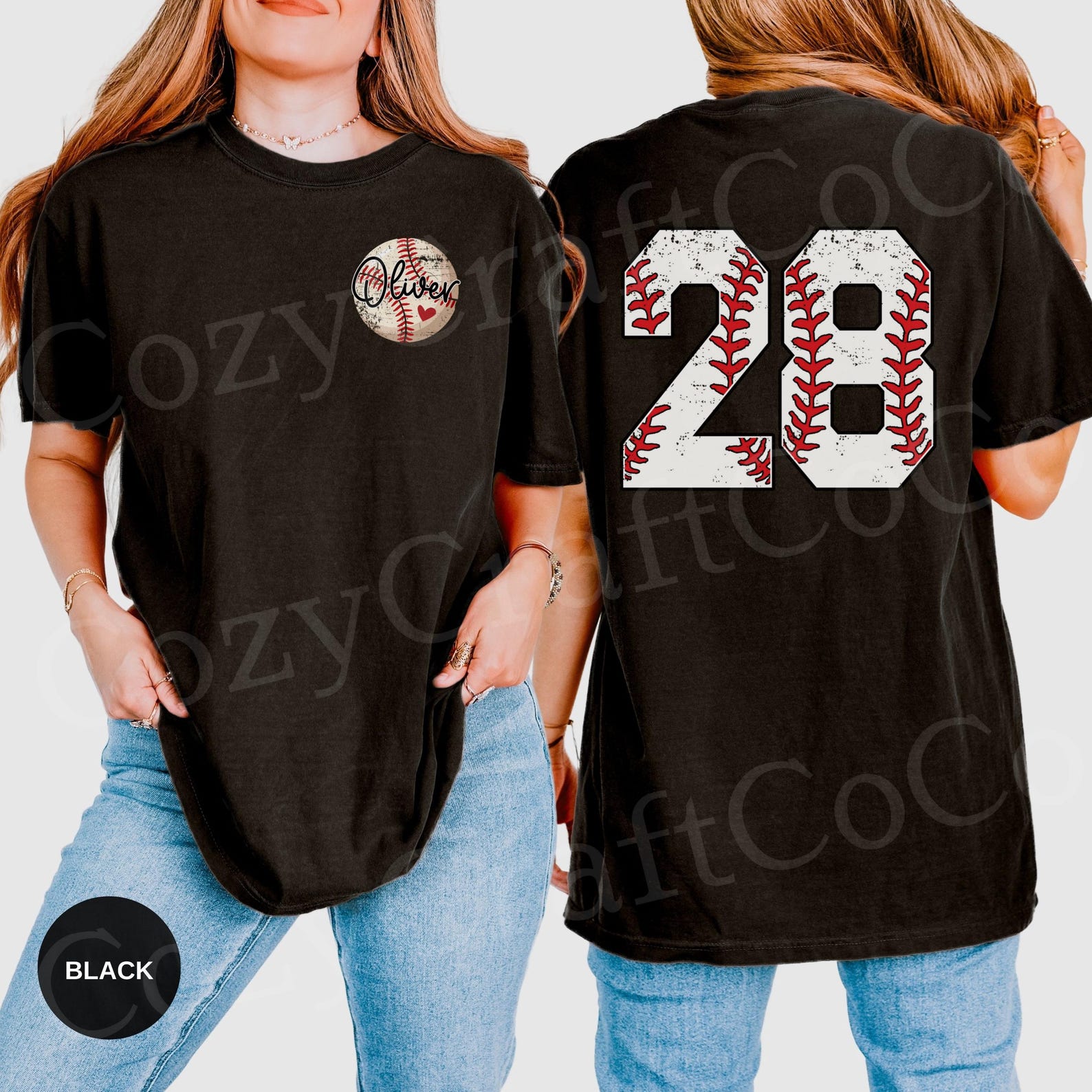 Custom Baseball Number Shirt With Name Personalized Comfort Colors ...
