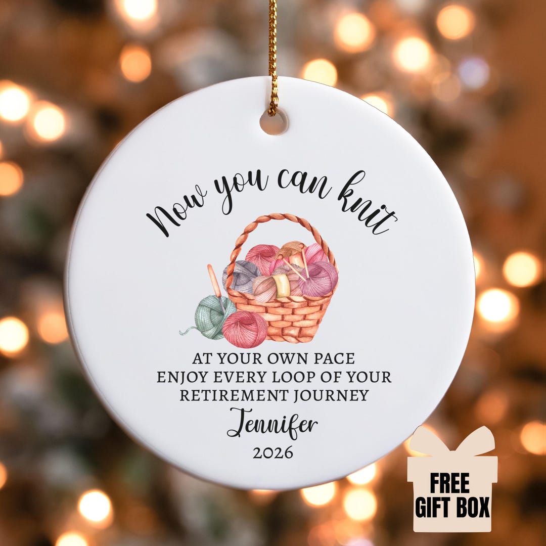 Personalized Retirement Gift, Retire Ornament, Knitting Gifts for Women ...