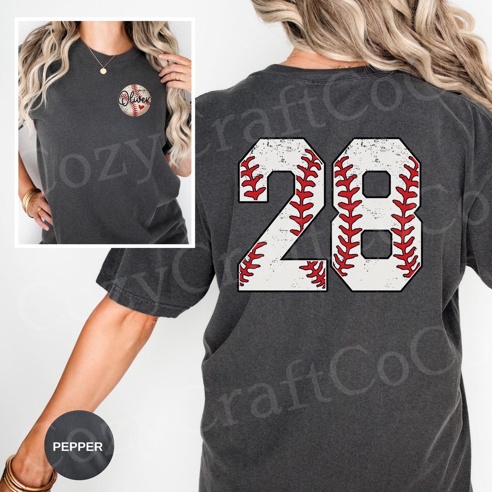 Custom Baseball Number Shirt With Name Personalized Comfort Colors ...