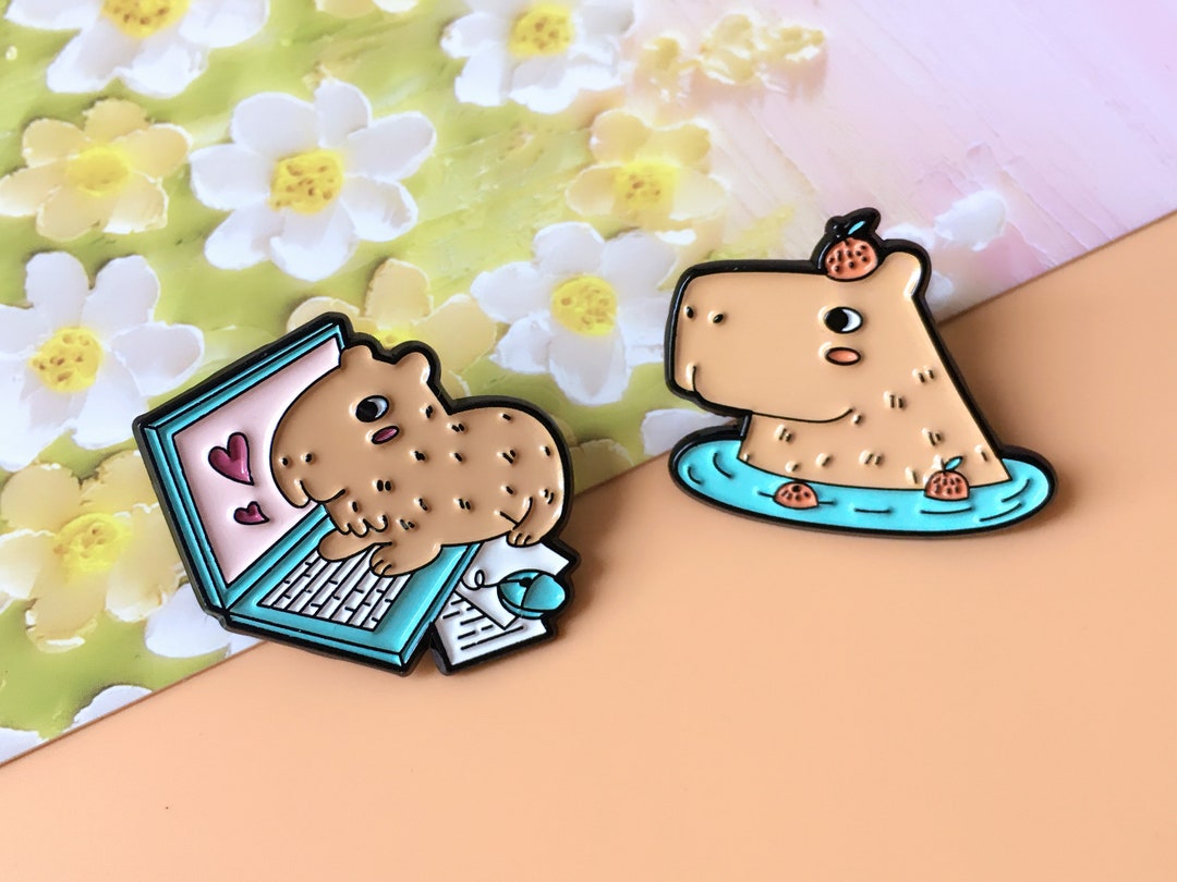 Funny Capybara Enamel Pin, Cute Animal Badge Pin , Lapel Pin, Collar ...
