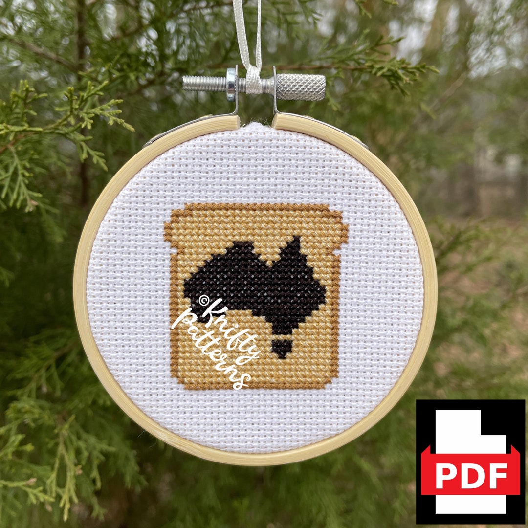 Vegemite Australia on Toast Mini Cross Stitch Pattern PDF Modern ...