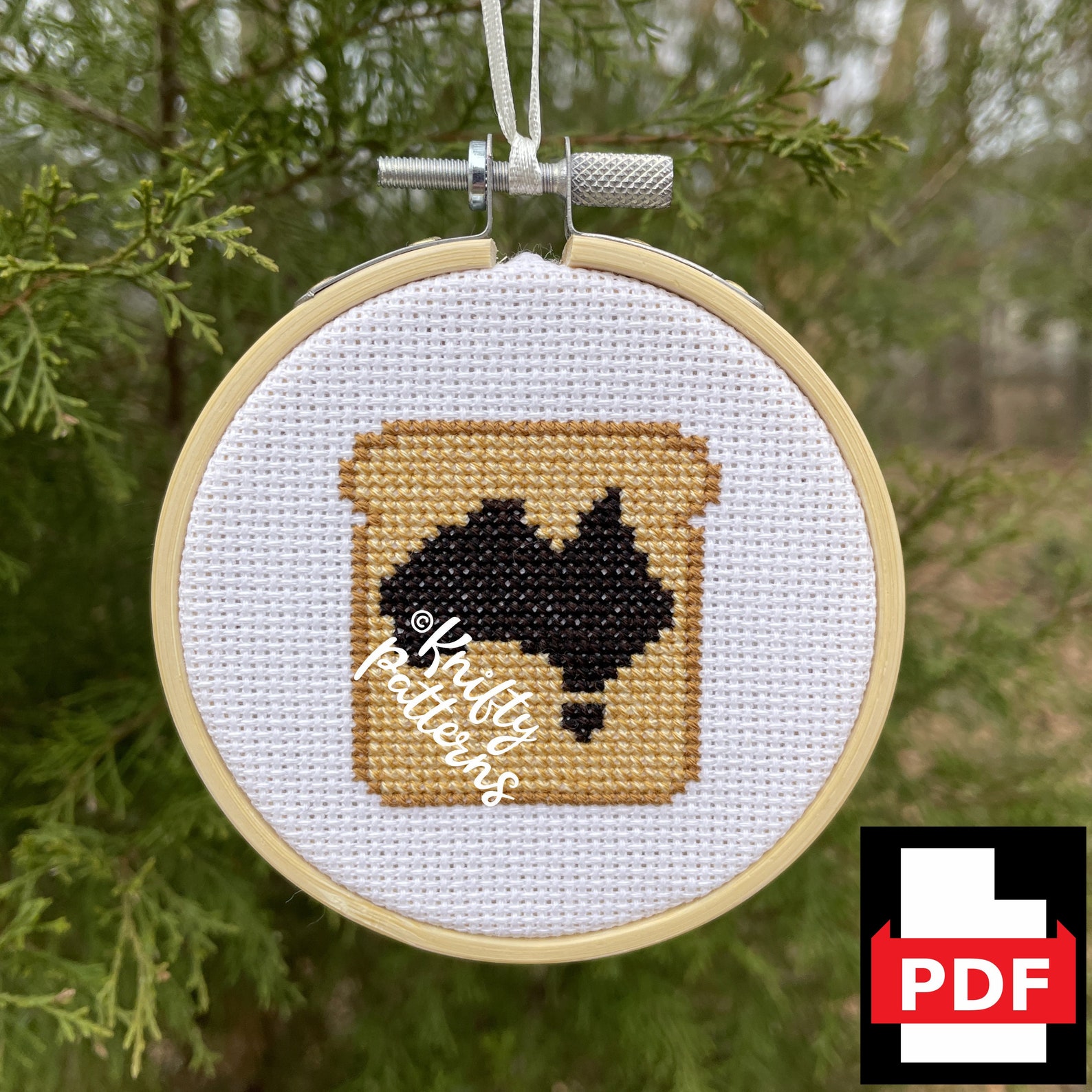 Vegemite Australia on Toast Mini Cross Stitch Pattern PDF Modern ...