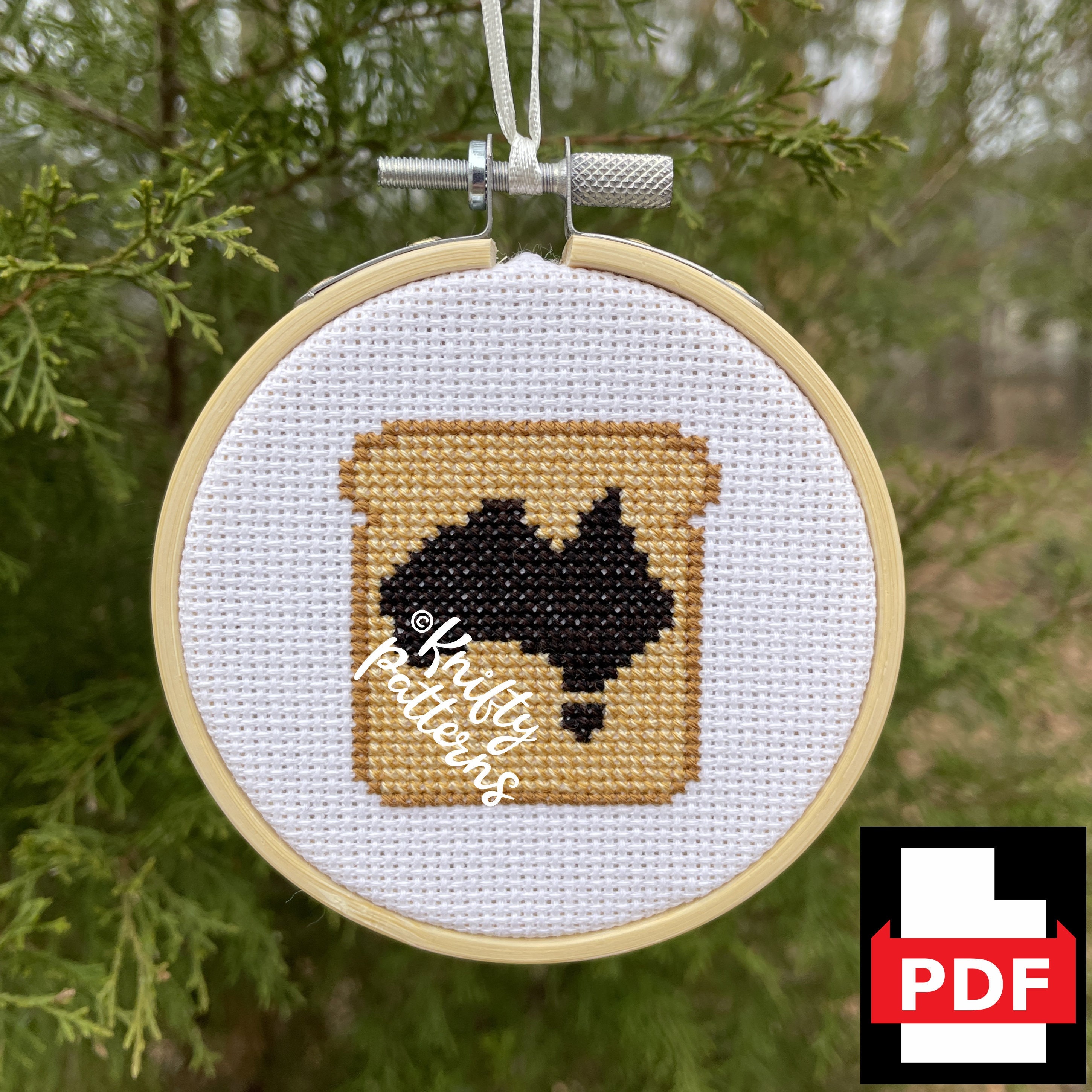 Vegemite Australia on Toast Mini Cross Stitch Pattern PDF Modern ...
