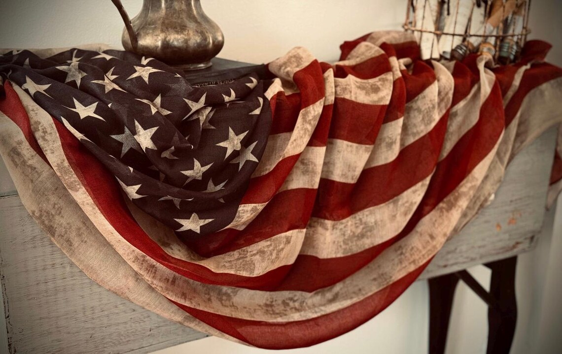 Flag Scarf Banner- US Flag Scarf - USA Flag Banner -USA Flag ...