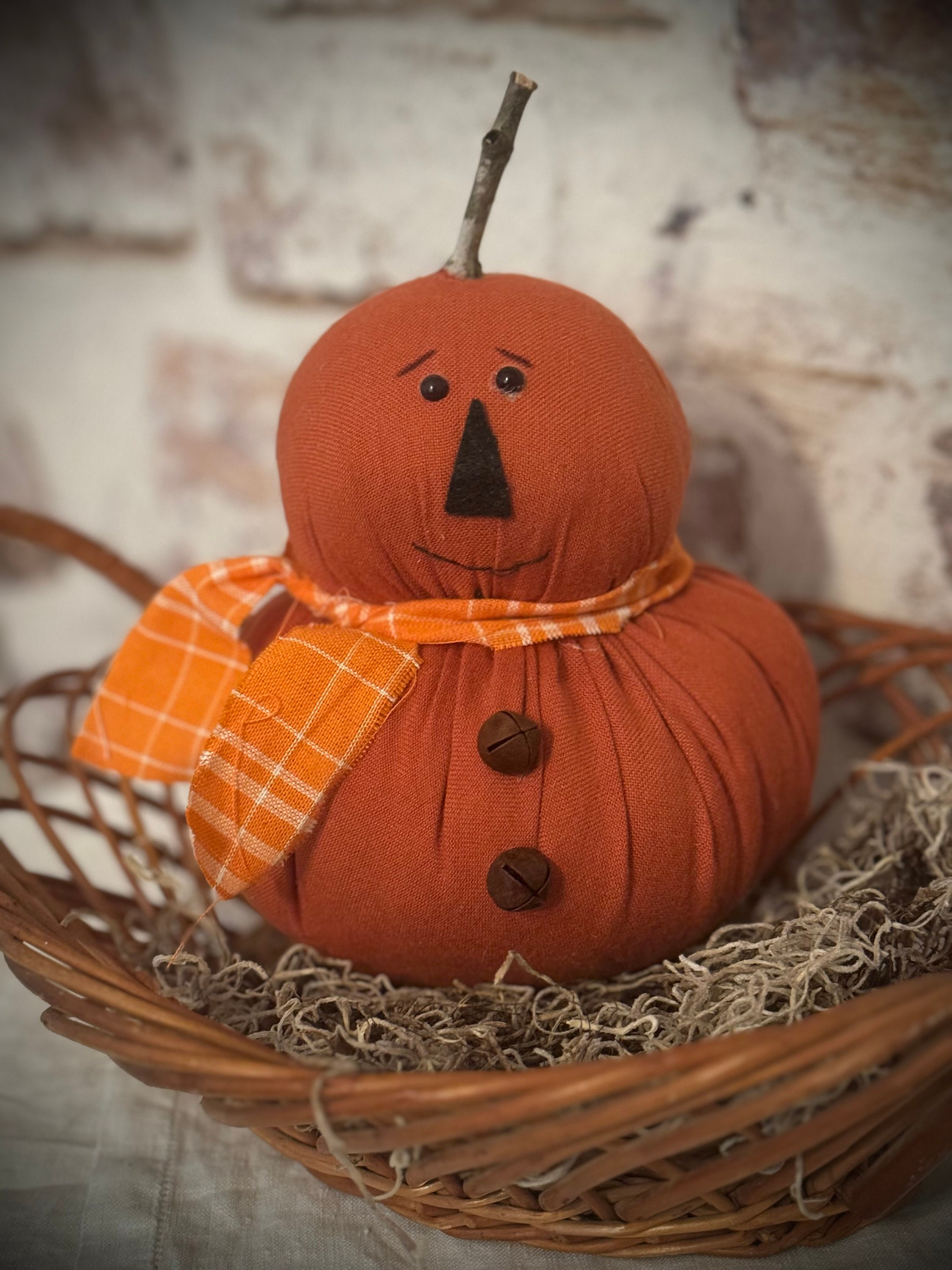 Handmade Pumpkin-farmhouse Pumpkin-primitive Pumpkin Doll-fall Pumpkin ...