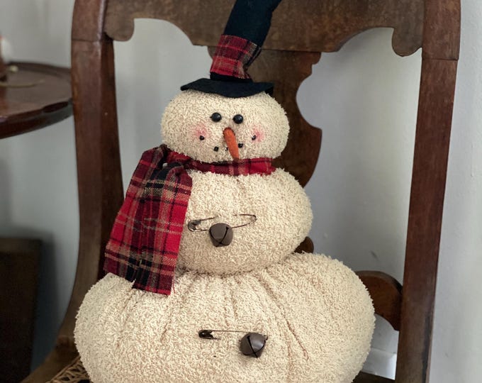 Farmhouse Snowman -primitive Snowman Doll-top Hat Snowman- Handmade ...