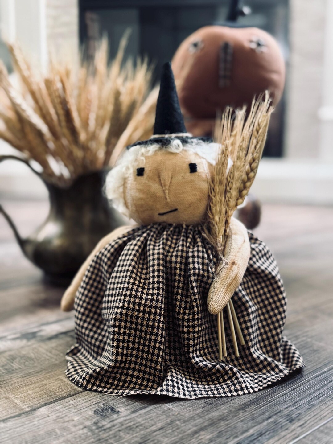 Handmade Witch- Halloween Witch-primitive Witch Doll-farmhouse Witch ...