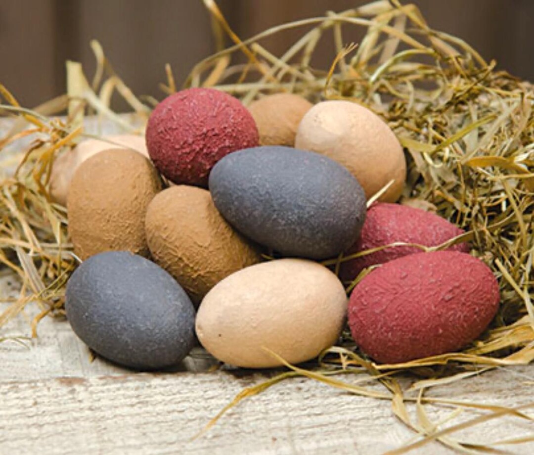 Primitive Easter Eggs Grungy Eggs SET 12 Easter Bowl Fillers Craft ...