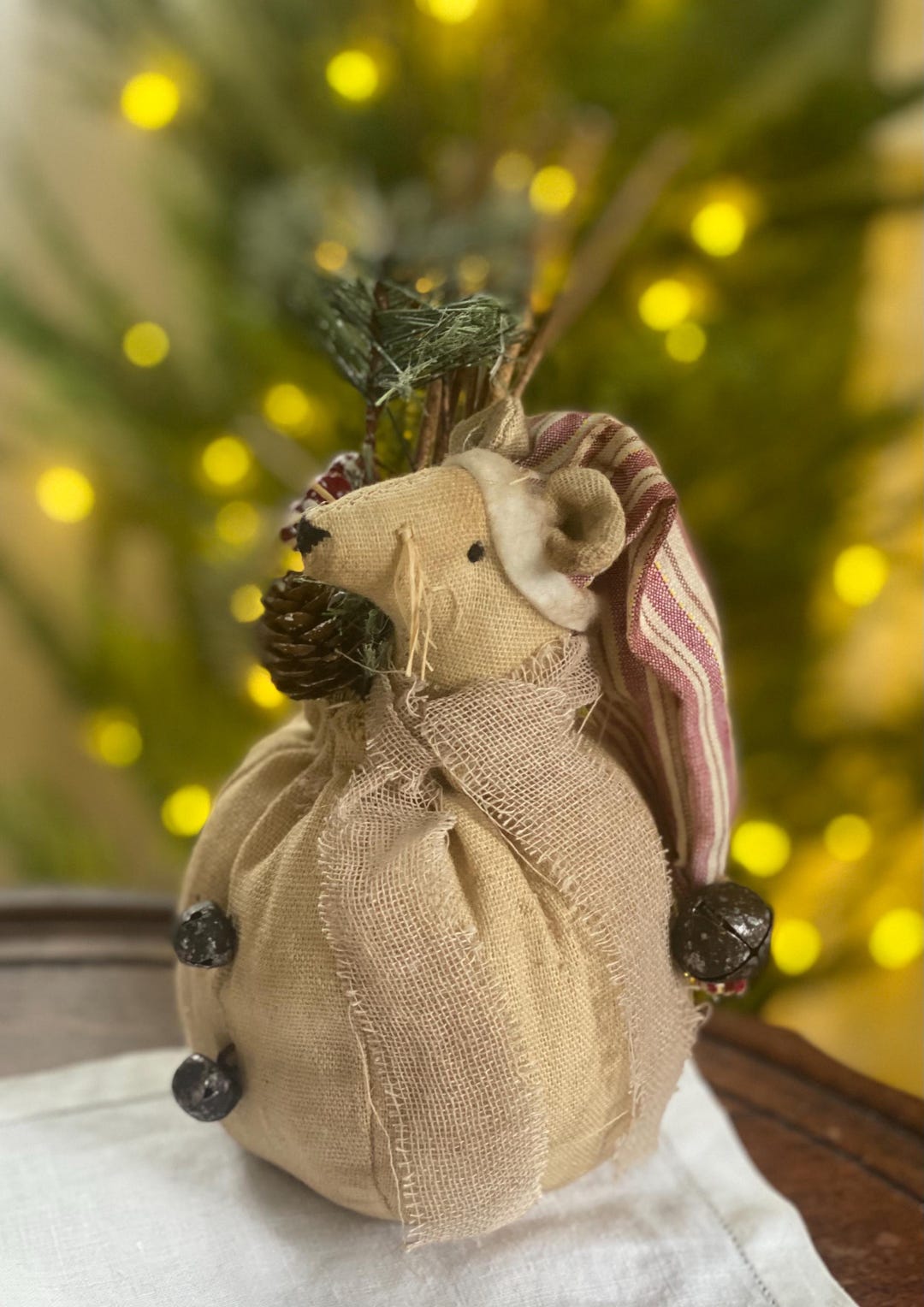 Christmas Mouse- Handmade Mouse- Farmhouse Mouse- Primitive Mouse ...