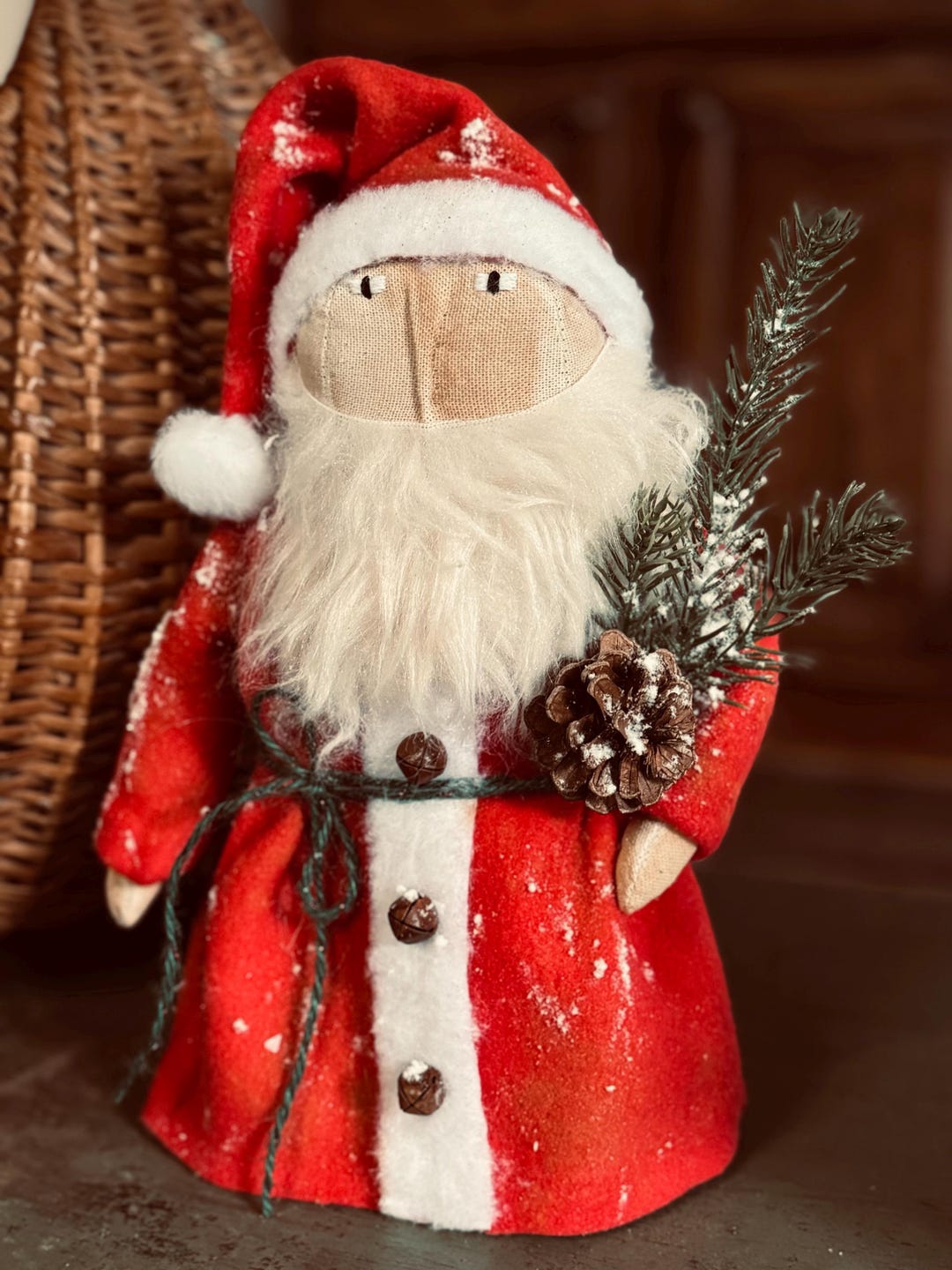 Primitive Santa- Handmade Primitive Santa - Primitive Saint Nicholas ...