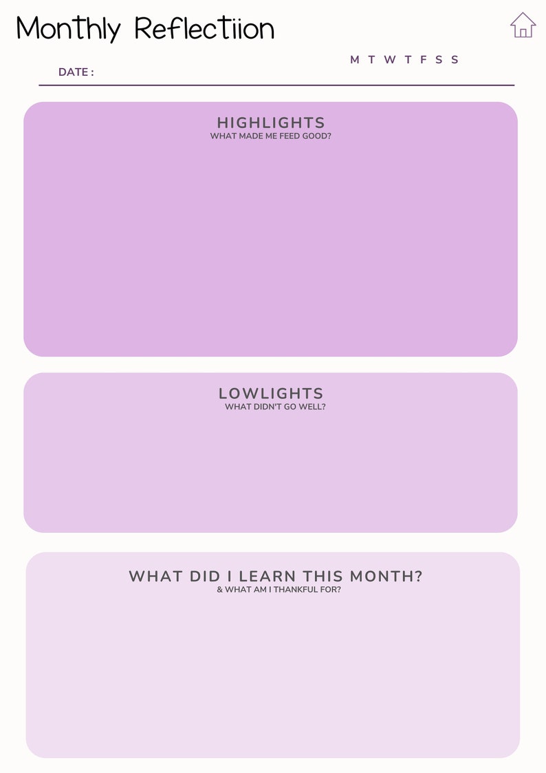 Digital Planner Monthly Weekly Editable Goals Reflections Notes Habit ...