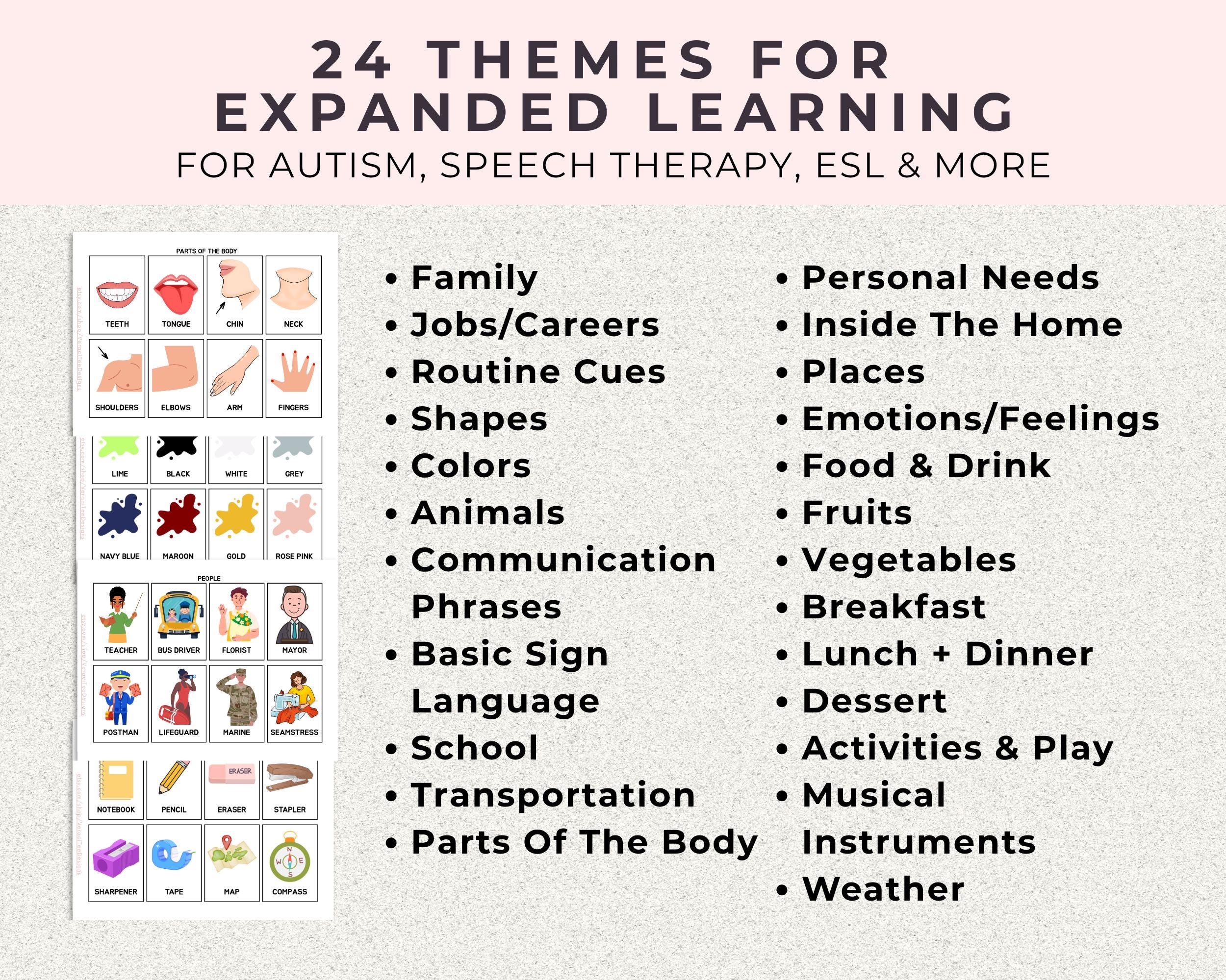 480 Printable Picture Communication Cards, Nonverbal Visual Aid ...