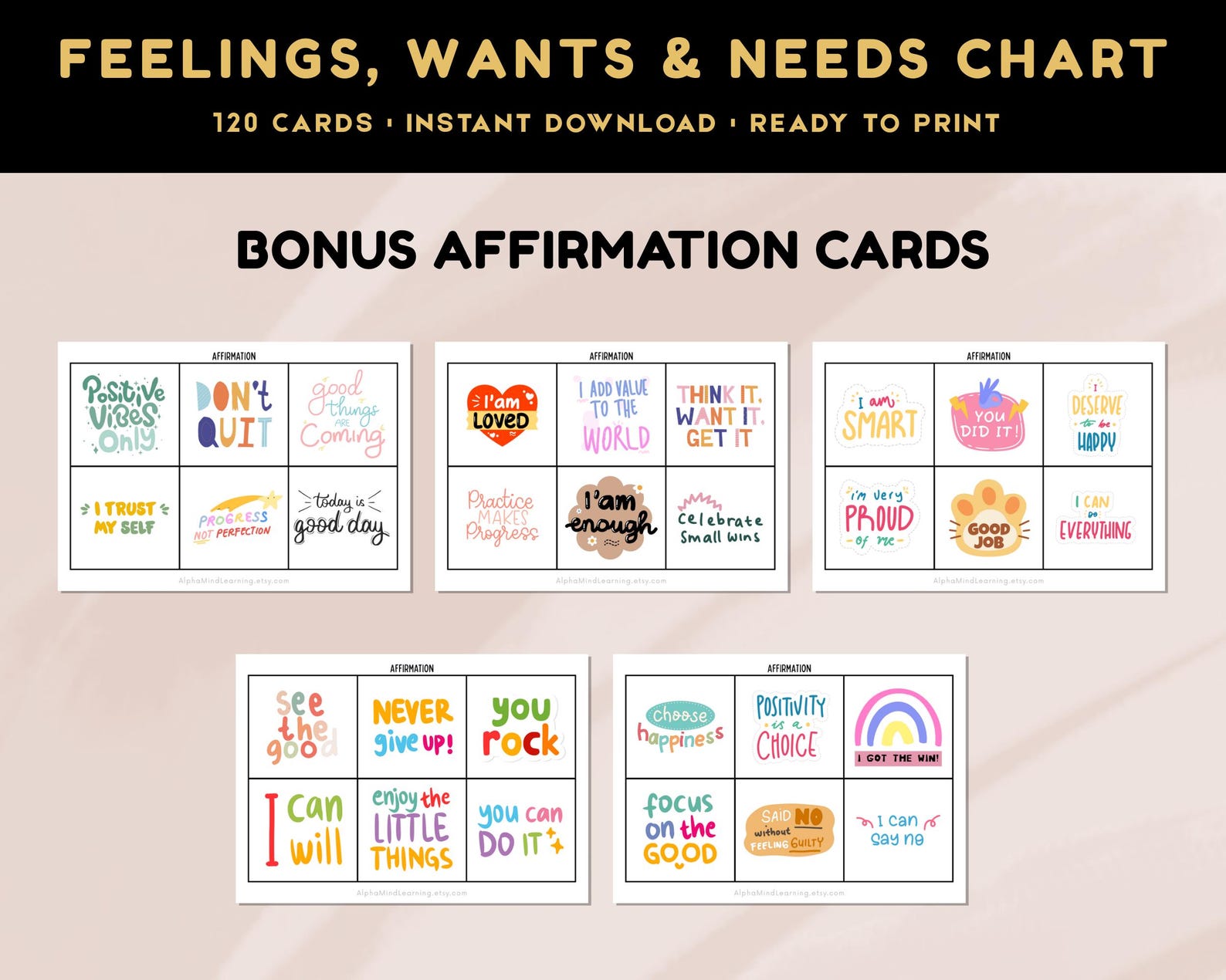 120 "i Feel I Want I Need" Chart Printable Cards, Feelings and Needs ...